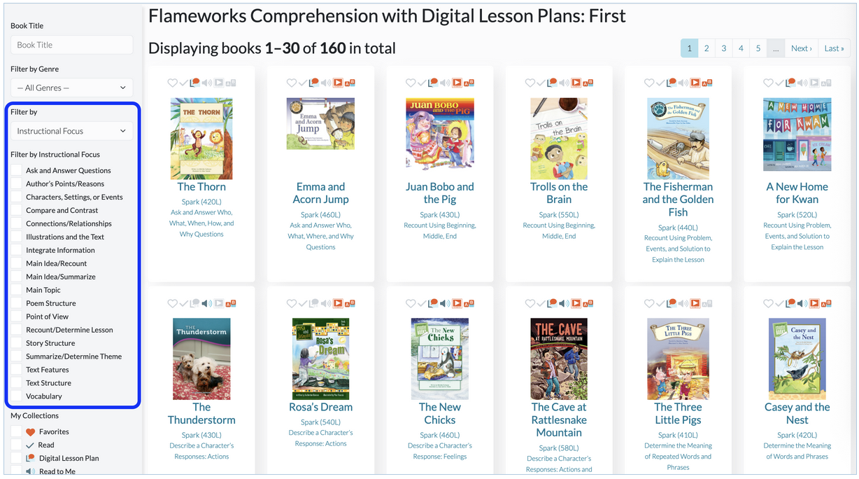 Navigating the Flameworks Comprehension Bookshelf – Digital Reader
